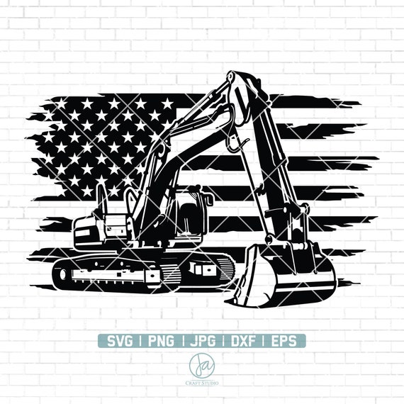 Us Excavator Svg / Heavy Equipment Svg / Excavator Clipart / | Etsy