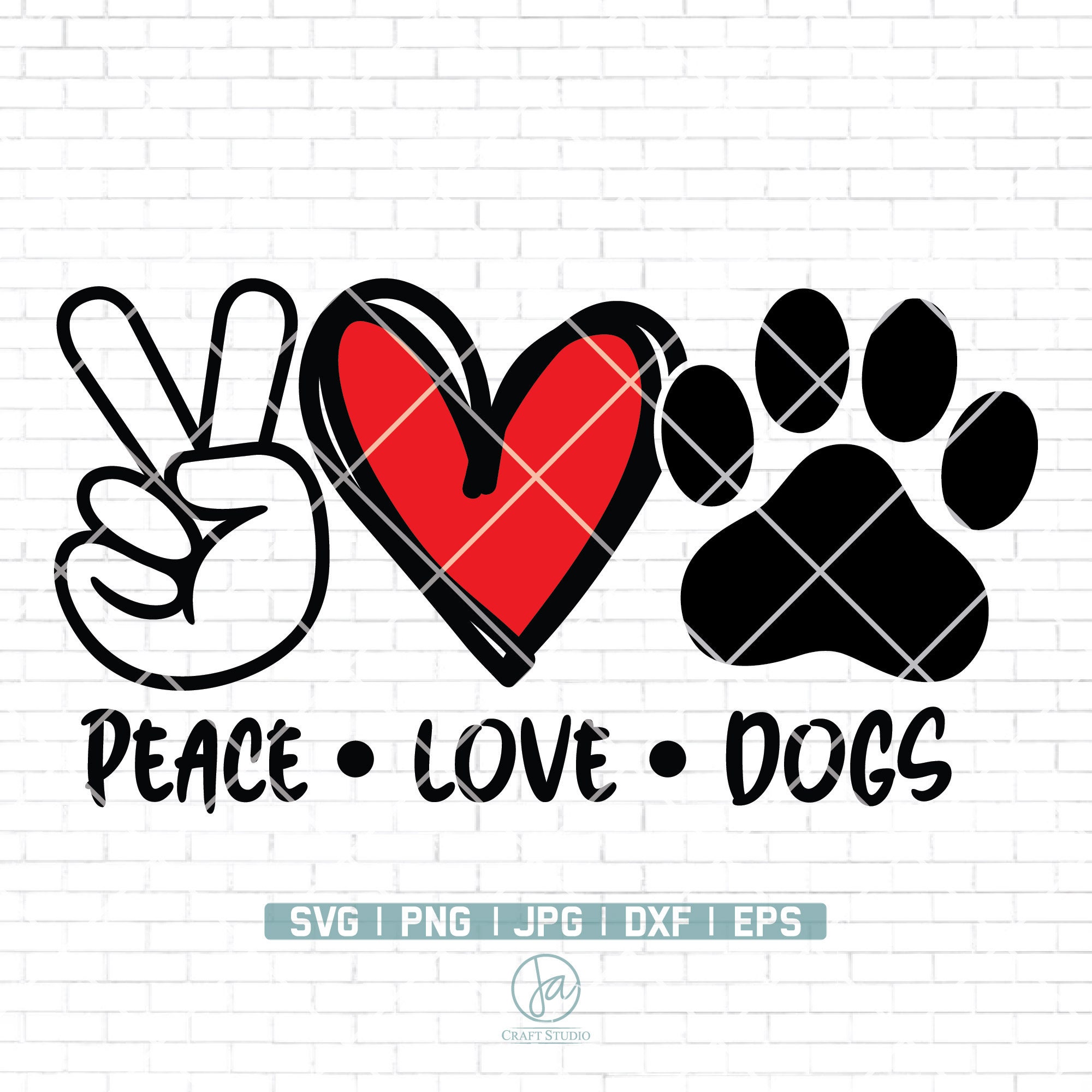 Peace Love Dogs Svg Dog SVG Paws Svg Rescue Animals - Etsy