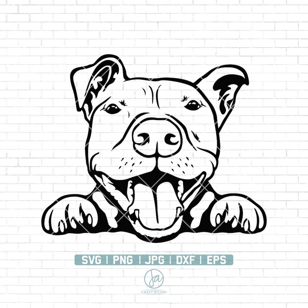 Pitbull Svg | American Pit Bull Svg | Peeking Dog Svg | Pitbull Clipart ...