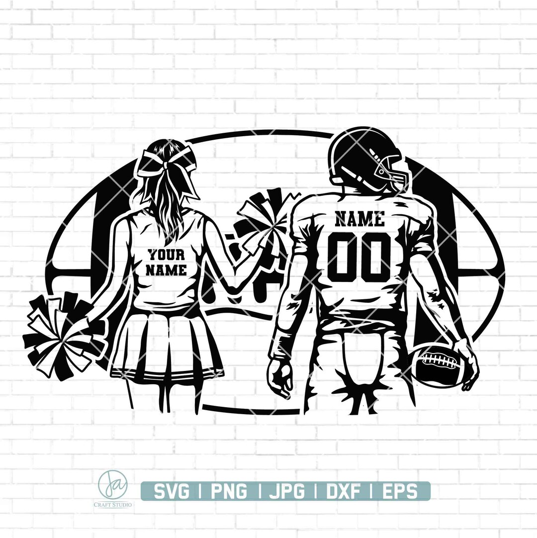 Football Player Svg | Cheerleader Svg | Football Name Svg | Cheer Dance ...