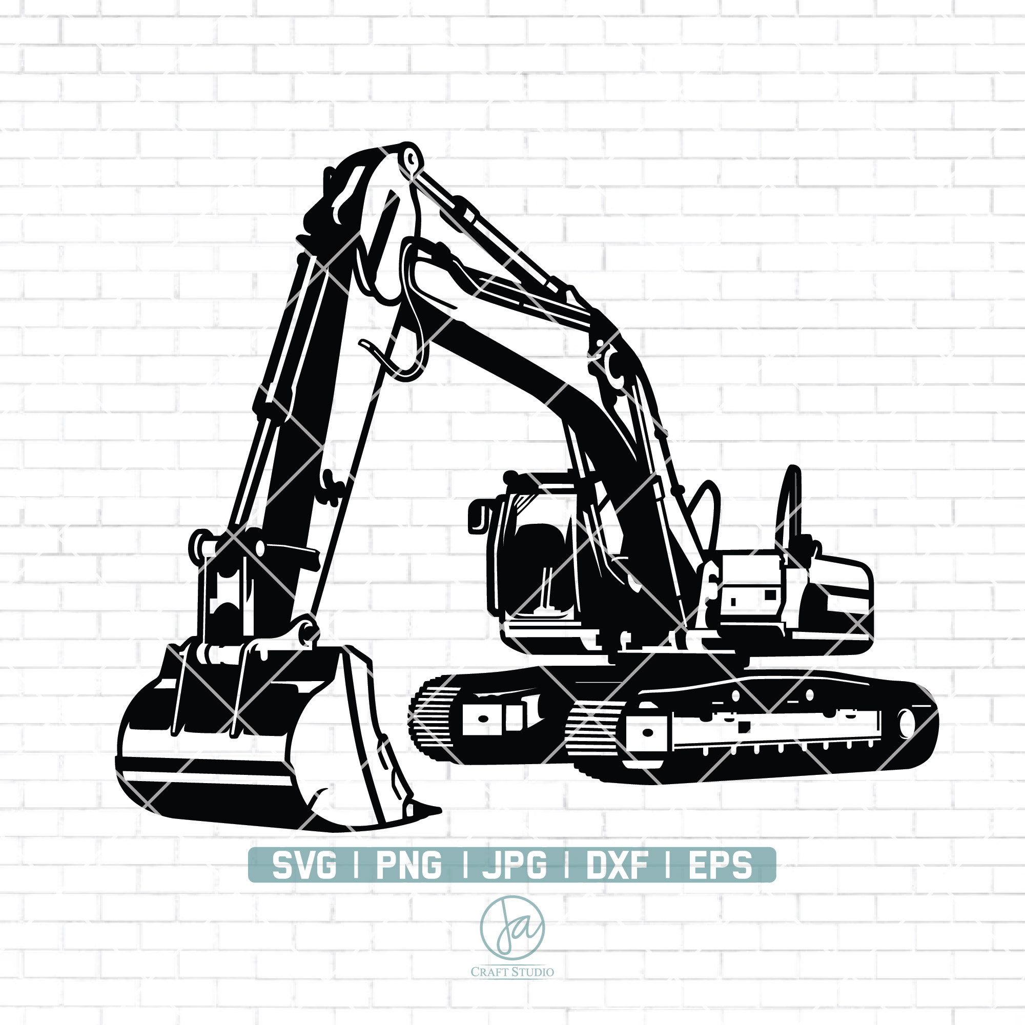 Excavator Svg 2 | Heavy Equipment Svg | Excavator Clipart | Pipeliner ...