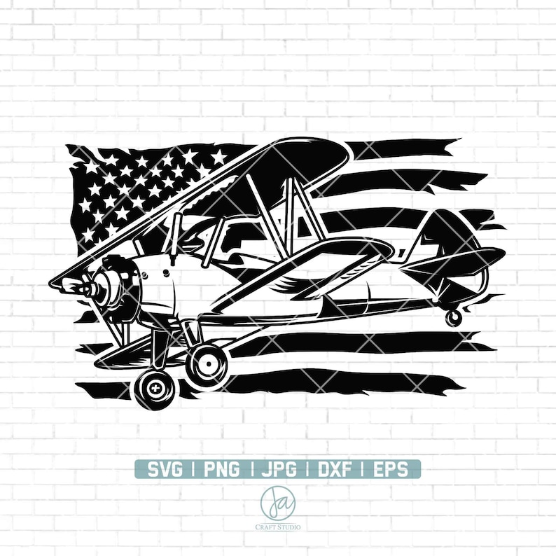 US Biplane SVG | Vintage Aircraft Svg | Airplane Pilot Svg | Bi-plane ...