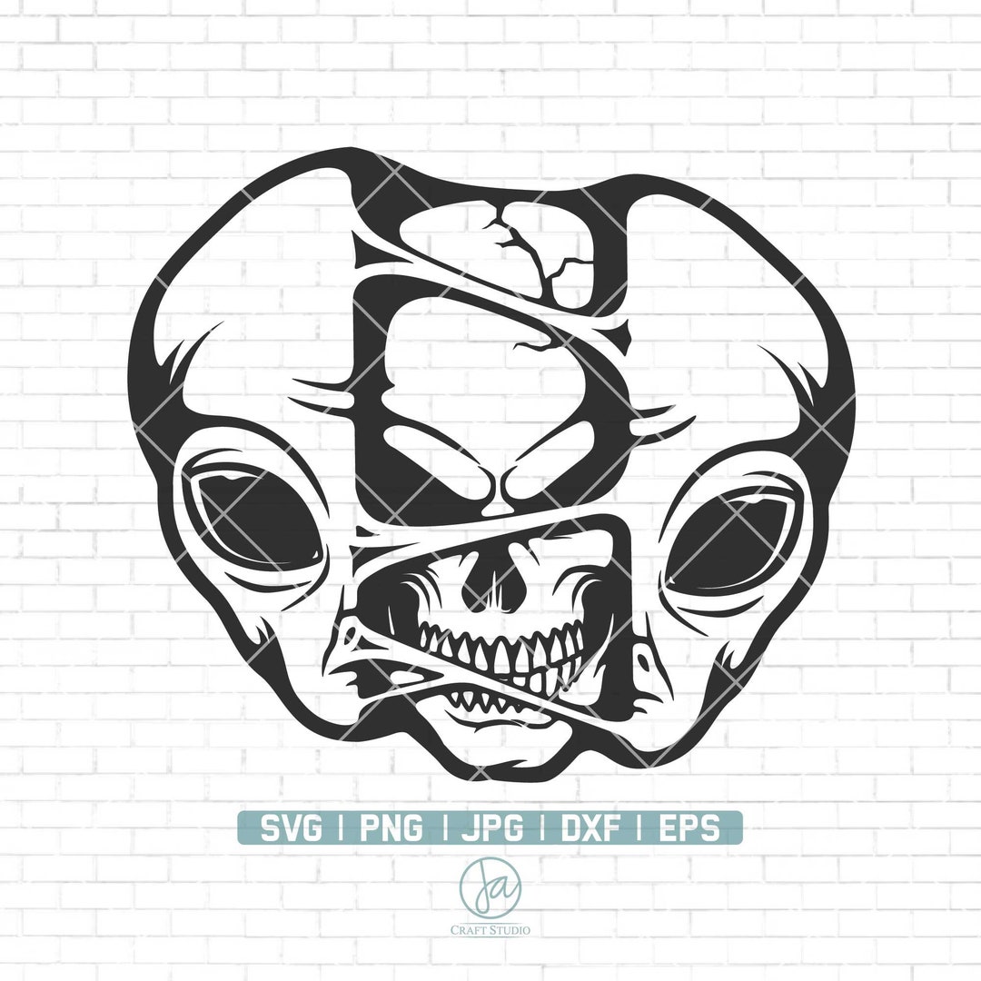 Skull Alien SVG | Skull Svg | Alien Svg | Alien Skull Svg ...