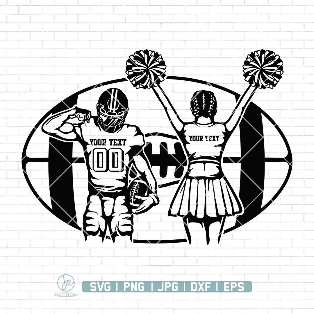 Cheerleader Svg | Football Player Svg | Football Name Svg | Cheer Dance ...
