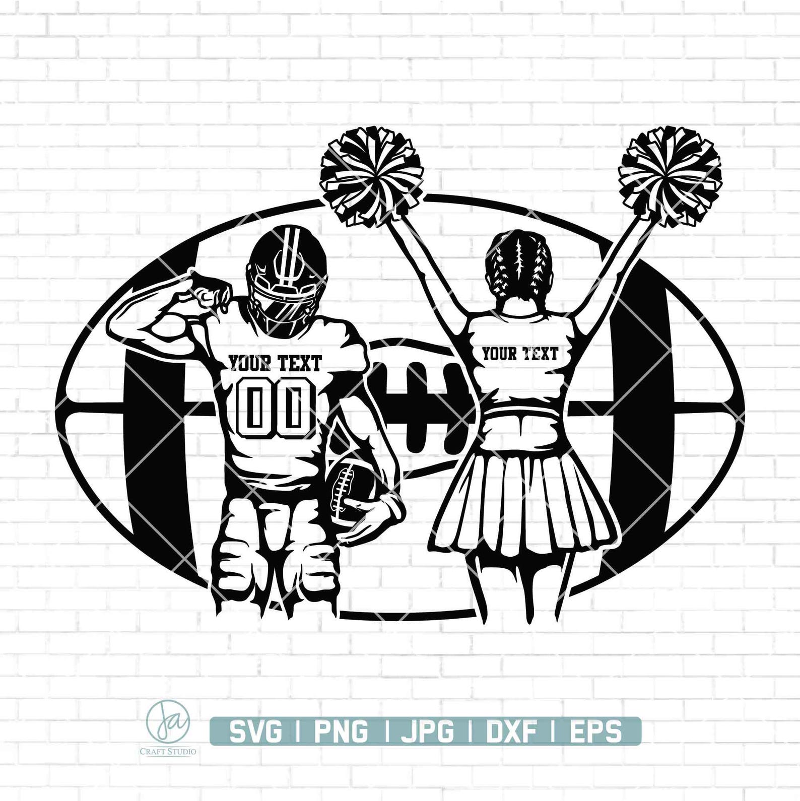 Cheerleader Svg | Football Player Svg | Football Name Svg | Cheer Dance ...