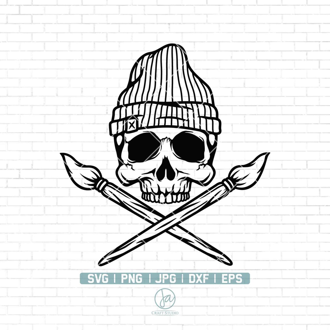 Skull Painter Svg Skull Svg Painter Svg Painter Clipart - Etsy