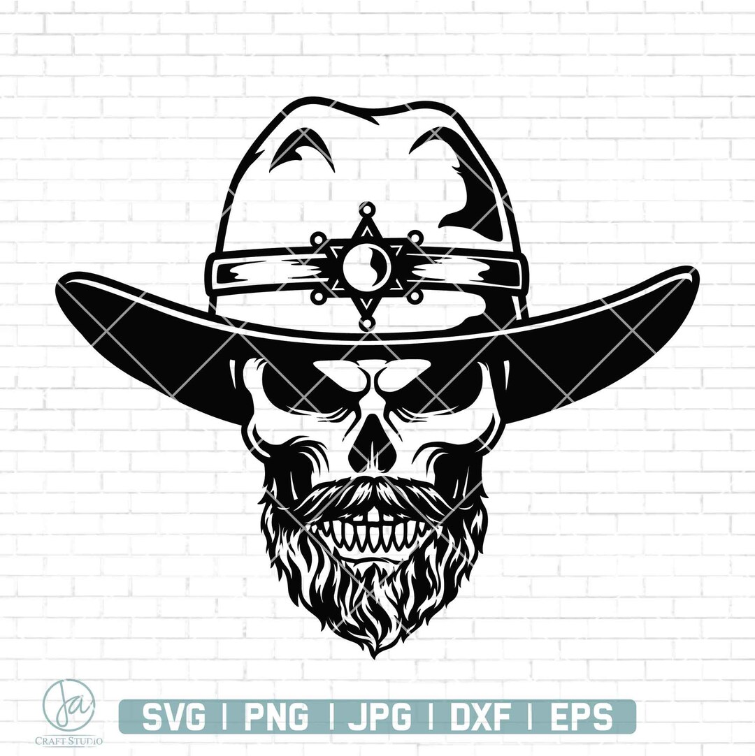 Skull Sheriff SVG | Skull Svg | Skeleton Svg | Cowboy Law Officer ...