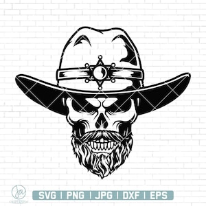Skull Sheriff SVG | Skull Svg | Skeleton Svg | Cowboy Law Officer ...