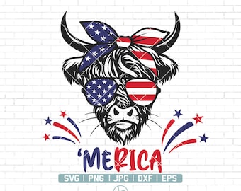 4th of July Cow Svg - Etsy