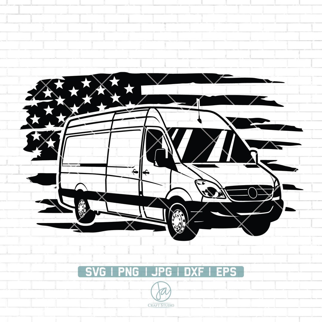US Cargo Delivery Van SVG | Delivery Van Truck Svg | Moving Vehicle SVG ...