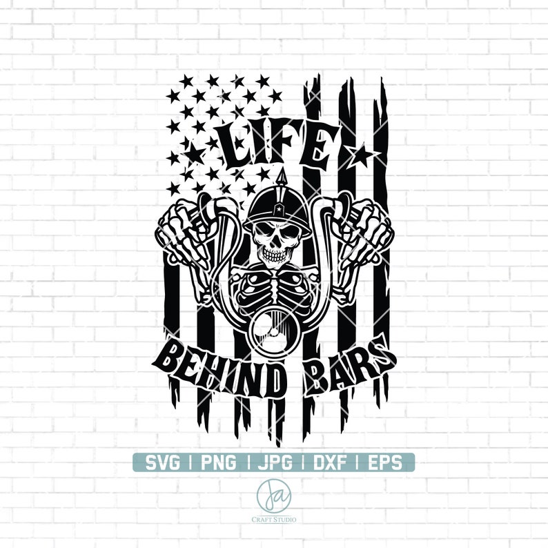 US Skeleton Life Behind Bars Svg | Skeleton Drive Motorcycle Svg | US ...