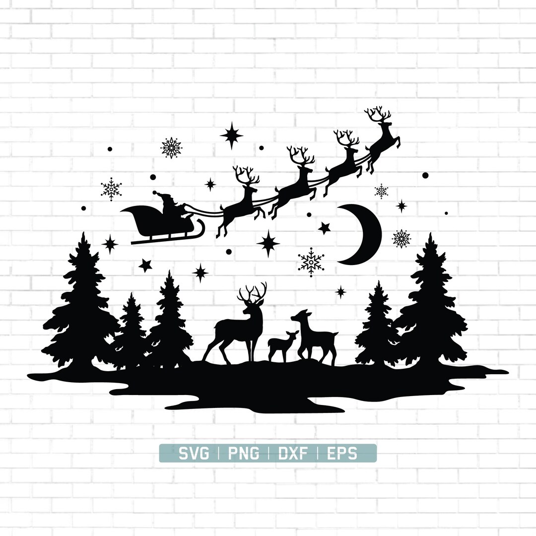 Winter Scene Svg File | Christmas Scene Svg | Santa Claus Svg ...