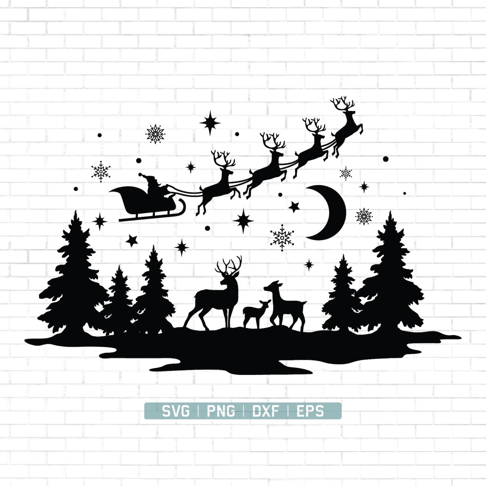 Winter Scene Svg File | Christmas Scene Svg | Santa Claus Svg ...