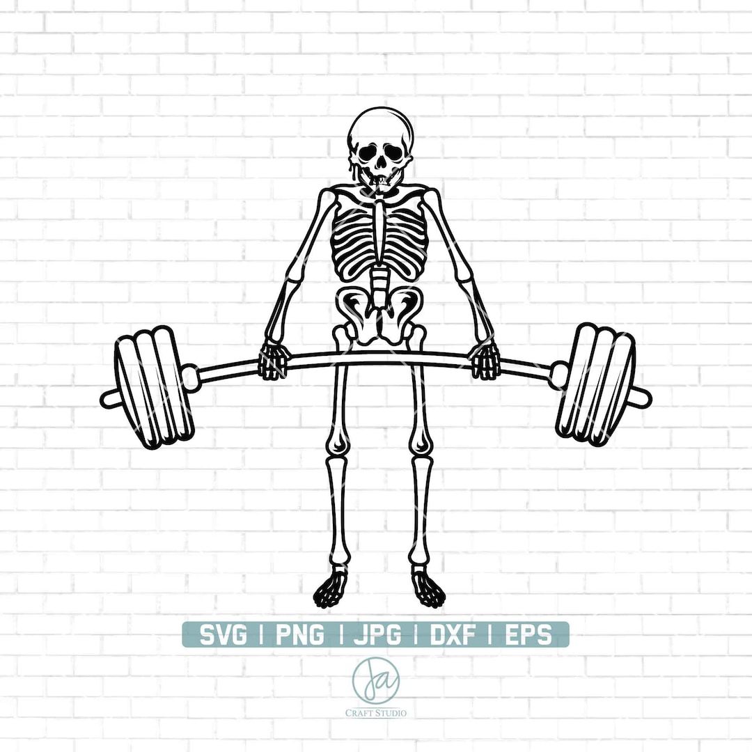 Skeleton Deadlift SVG | Cute Funny Gym | Skeleton Weightlifting Svg ...