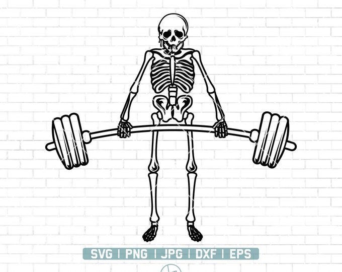 Funny Skeleton Powerlifting SVG | Skeleton Weight Lifting Svg, Skeleton ...