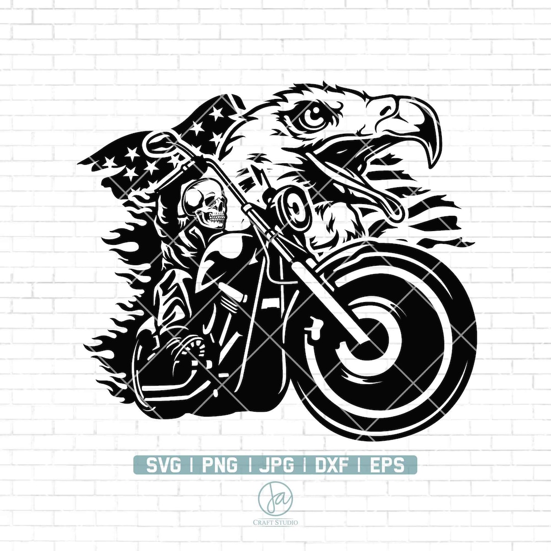 Eagle Biker Svg | Skull Rider Svg | American Eagle Svg | Eagle Svg ...