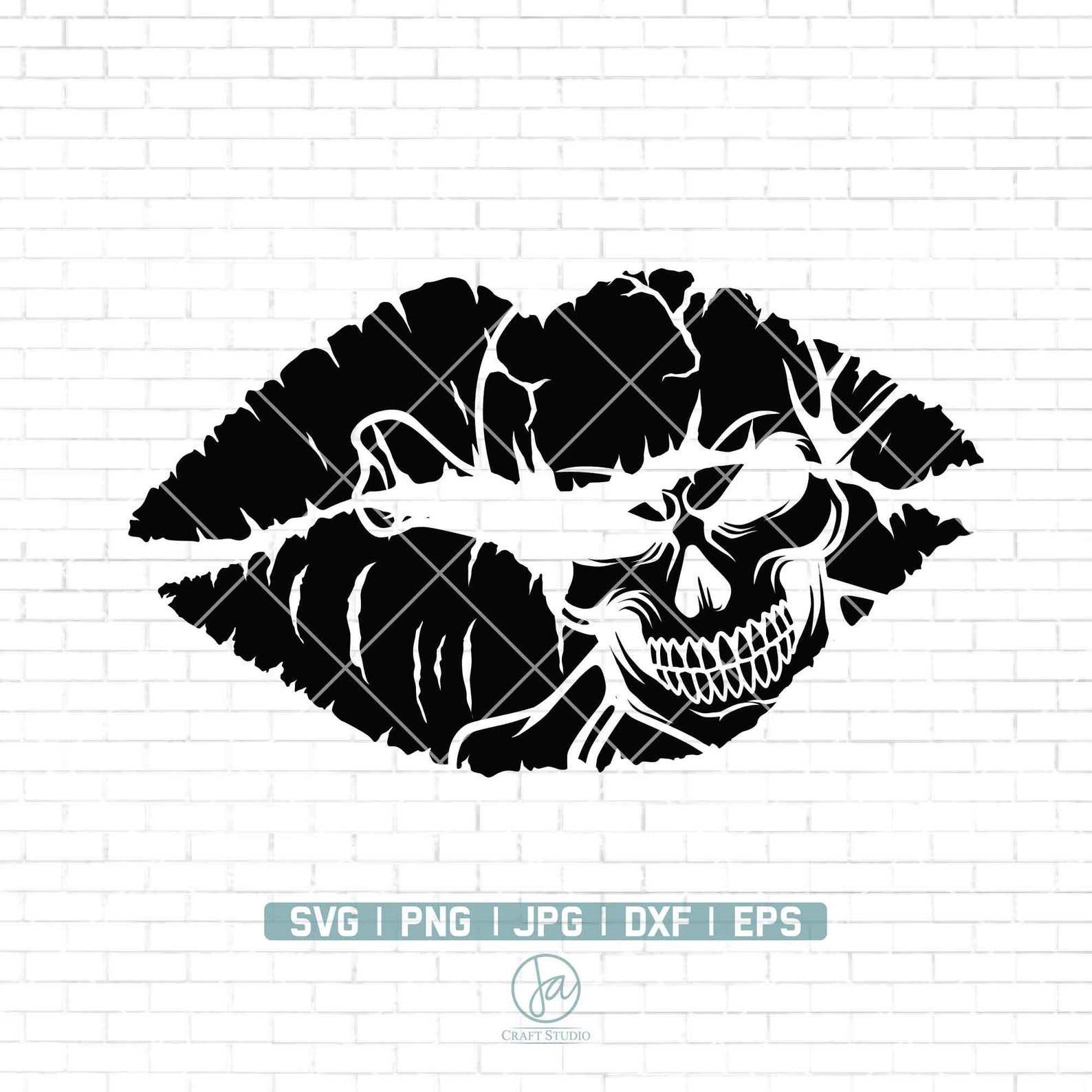 Lip Skull Print Kiss SVG, Skull Svg, Lips Svg, Lips Skull Svg, Kiss Svg ...