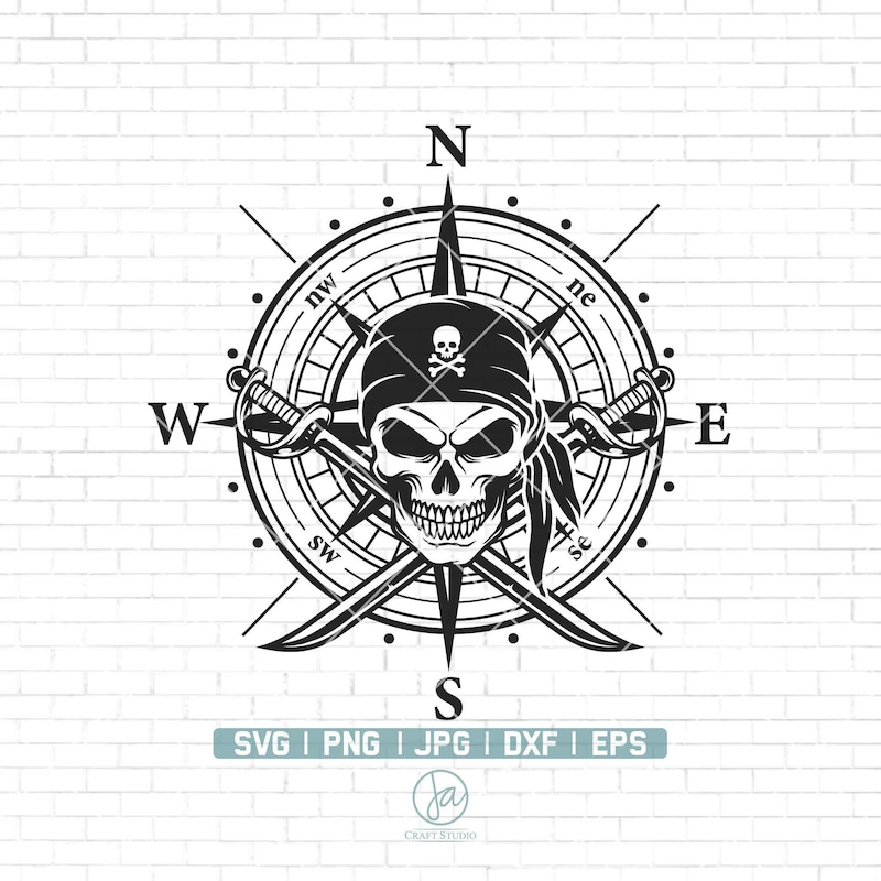 Skull Compass Pirate - Etsy