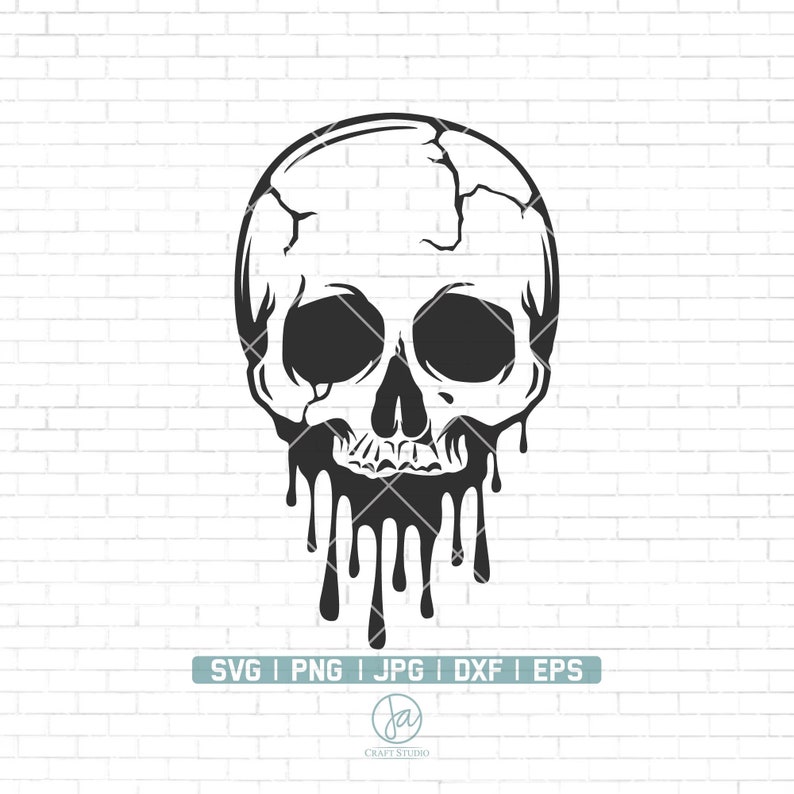 Dripping Skull Svg | Skeleton SVG | Human Skull Svg | Gothic Skull Svg ...