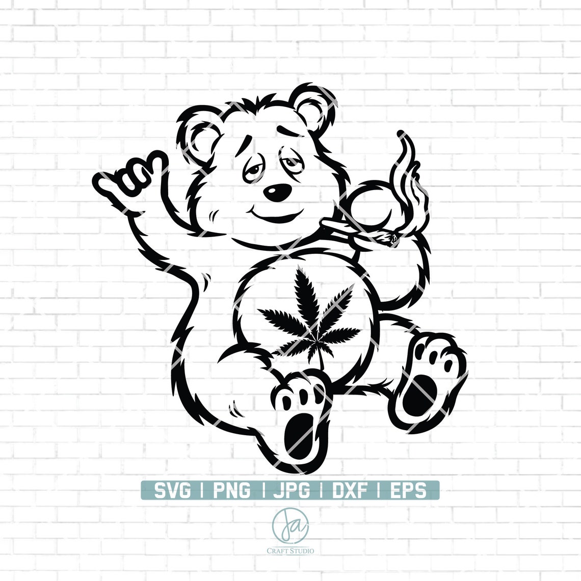 Cannabis Bear Svg Smoking Bear Svg Cannabis Svg Weed Cut | Etsy