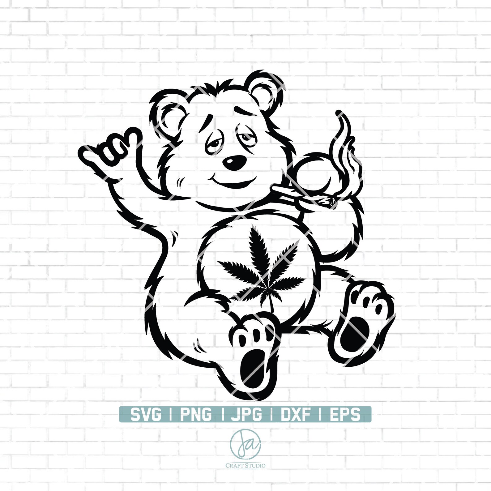 Cannabis Bear Svg Smoking Bear Svg Cannabis Svg Weed Cut File Weed Svg Weed Clipart Cannabis