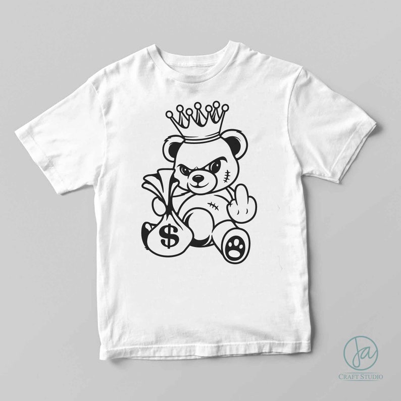 Cute Little Gangster Svg Teddy Ganster Middle Finger Svg - Etsy Ireland
