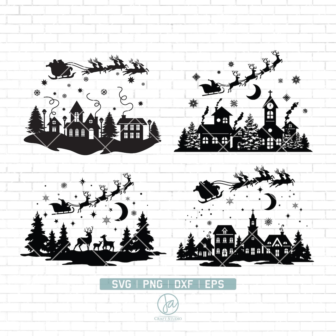 Christmas Svg Bundle Christmas Svg Christmas Scene Svg - Etsy