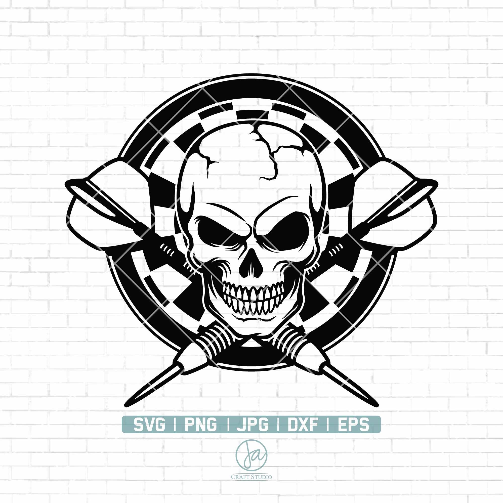 Skull Dartboard Svg Dart Game SVG Skull Svg Dart Target - Etsy Hong Kong