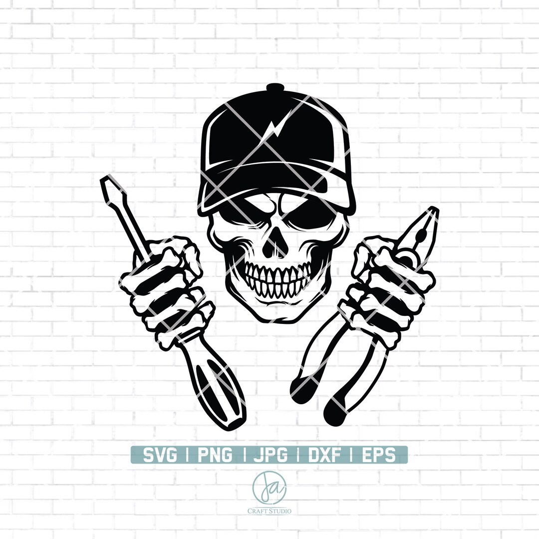 Electrician Skull SVG File | Electrician Svg | Electrical Svg ...