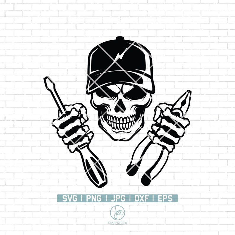 Electrician Skull SVG File | Electrician Svg | Electrical Svg ...