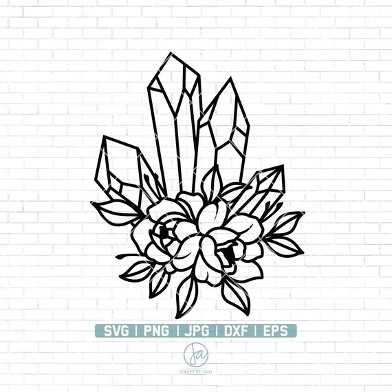 Magic Crystals SVG Files Crystal Cut File Crystal Flowers | Etsy