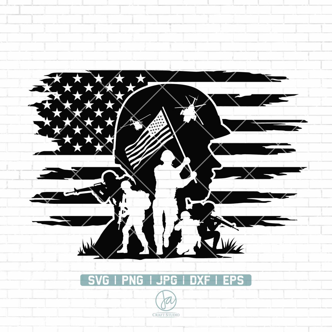 US Soldier Svg File | US Soldier Scene Svg | Military Svg | Veteran ...