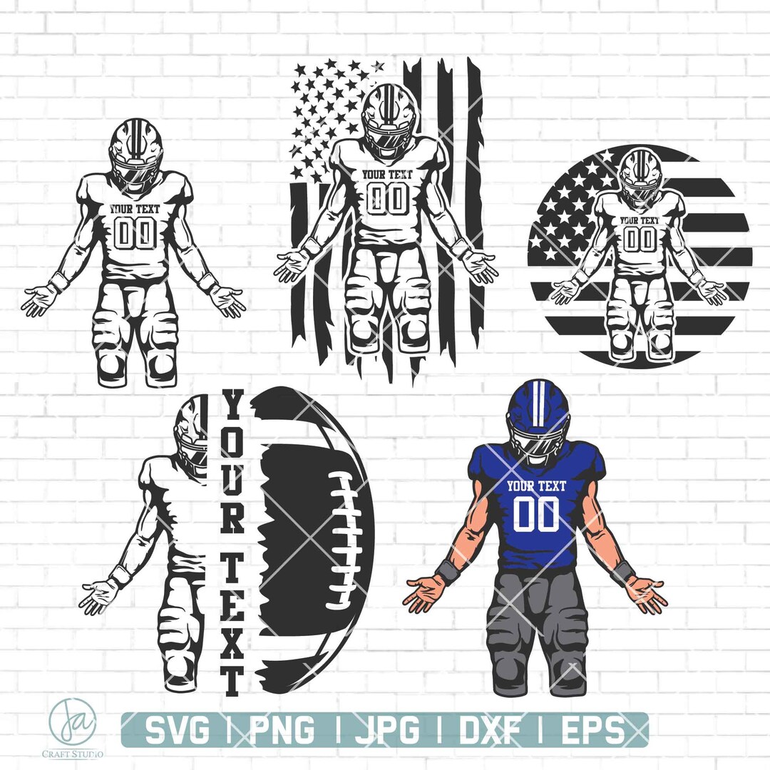 Football Svg Bundle | Football Player Svg | Custom Football Player Svg ...