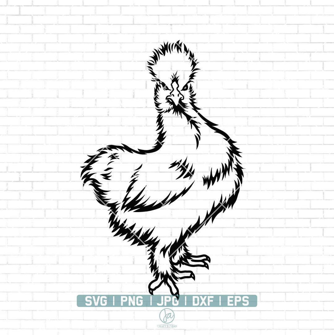 Beautiful Silkie Hen SVG, Silkie Chicken Svg, Farm Life, Cute Chicken ...