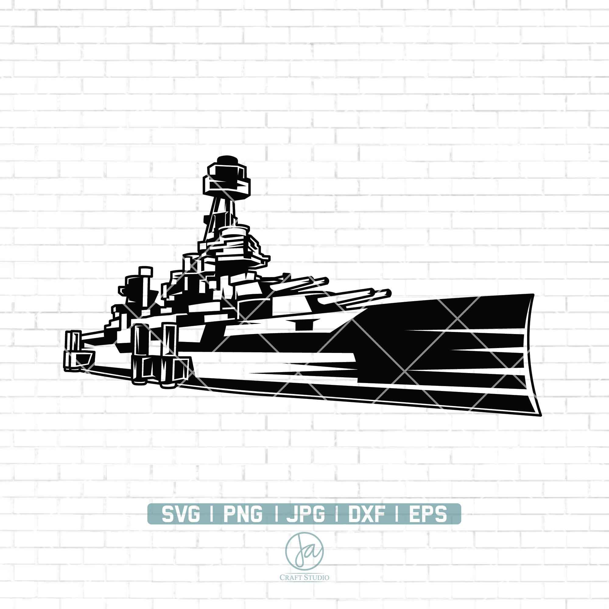 Battleship SVG | Warship SVG | Destroyer SVG | Navy Armored Boat ...