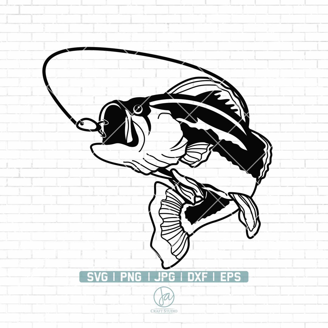 Bass Fishing Svg | Fish Svg | Fishing Svg | Bass Fish Svg | Bass Vector ...