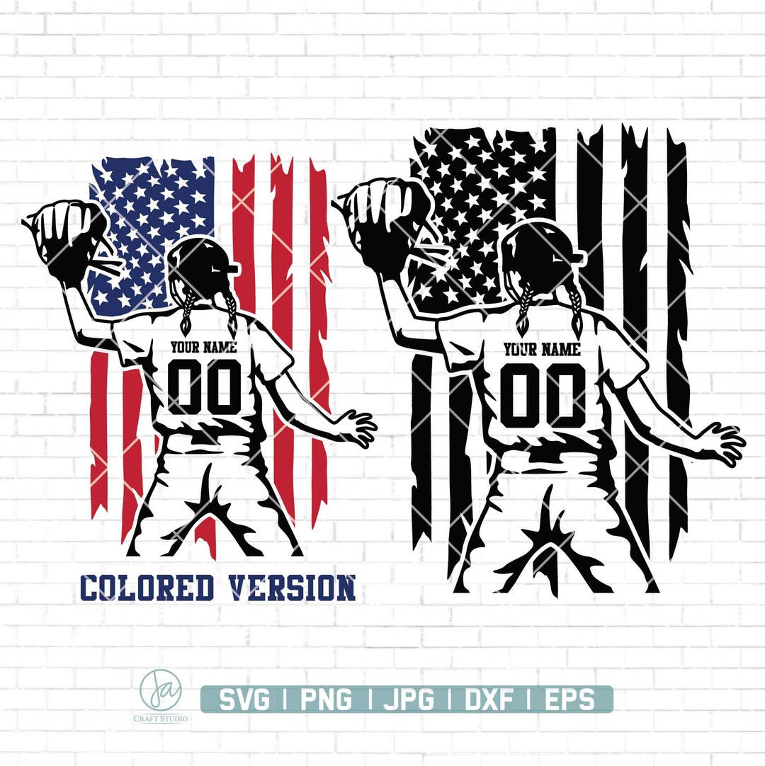 Personalized Name Svg | Ball Catcher Svg | Softball Player Svg ...