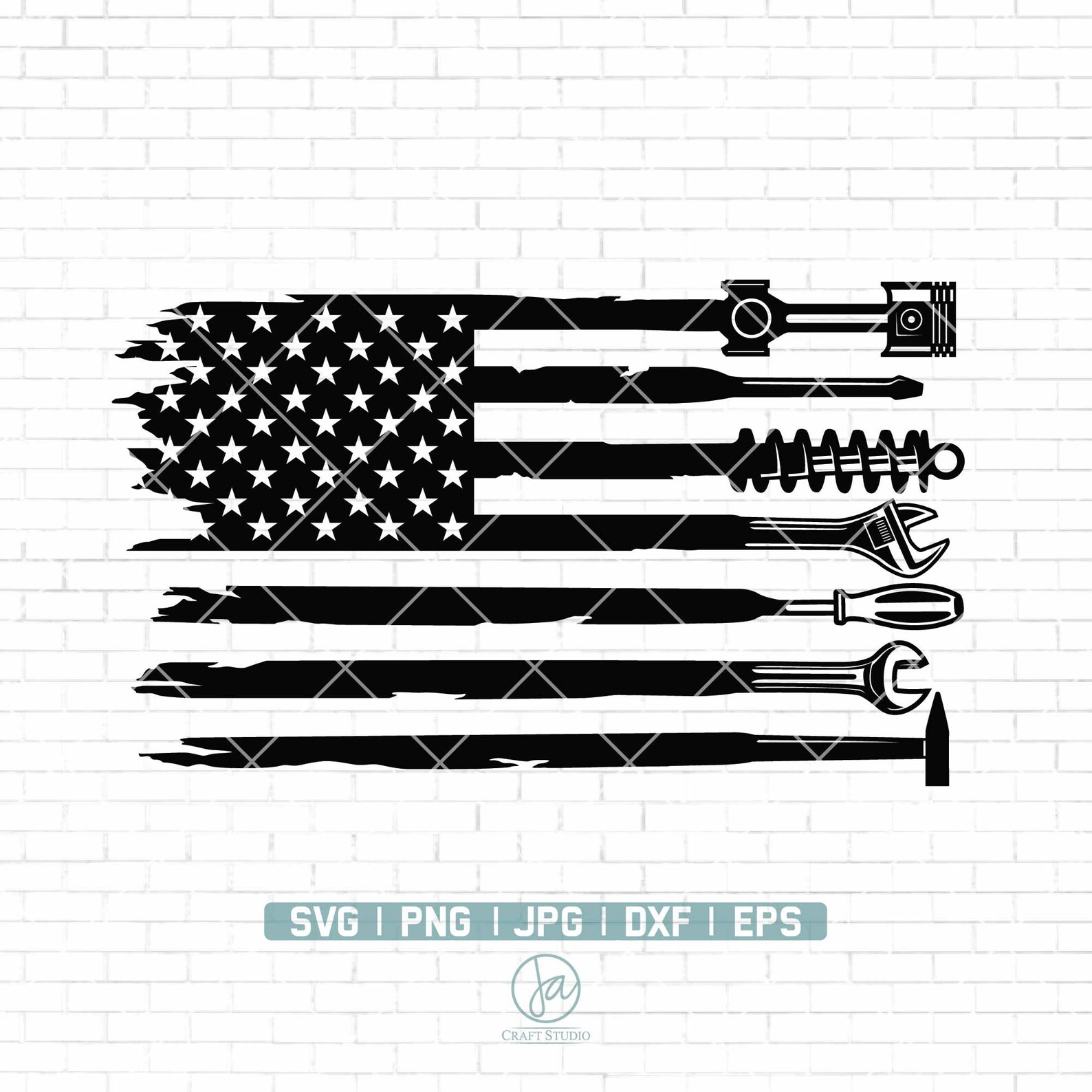 US Flag Tools Svg | Mechanic Tools SVG | Mechanic Svg | Distressed Flag ...