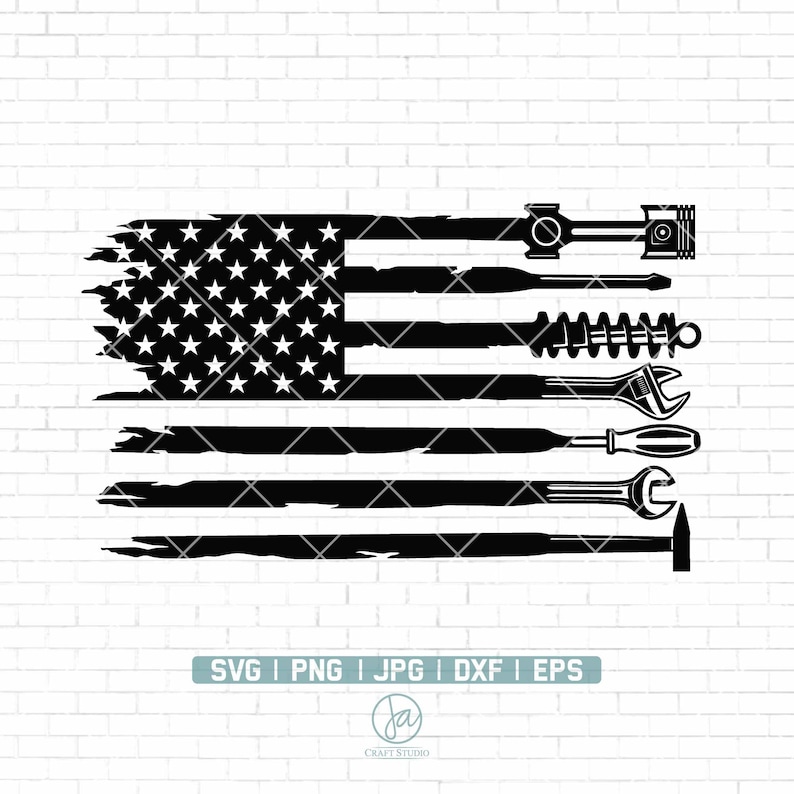US Flag Tools Svg | Mechanic Tools SVG | Mechanic Svg | Distressed Flag ...