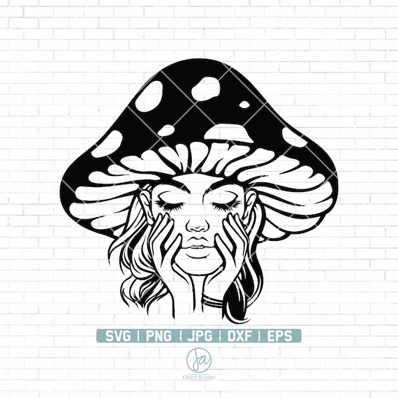 Mushroom Head Woman SVG Mushroom Girl Svg Mushroom Head - Etsy