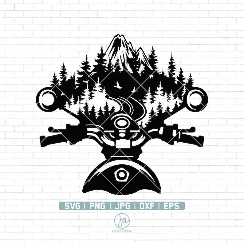 Rider Svg | Biker Mountain Svg | Mountain Scene Svg | Riding Motorcycle ...