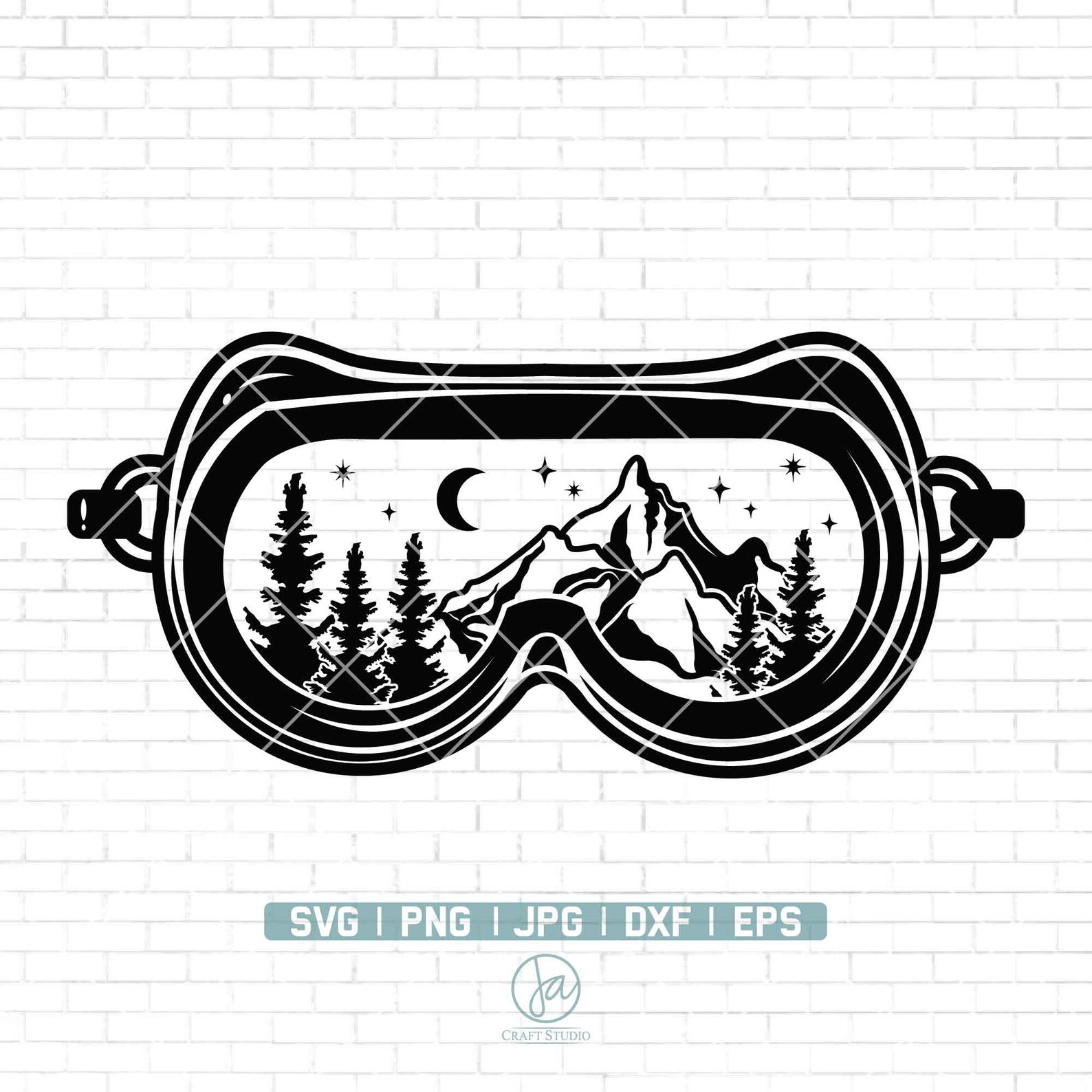 Snow Goggles Mountain Svg | Skiing Svg | Mountain Svg | Mountain ...