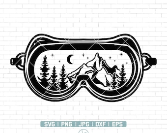 Goggles Mountain Svg - Etsy