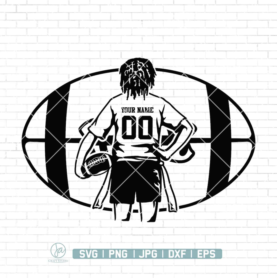 Flag Football Player Svg Png | Personalized Name | Football Player Svg ...