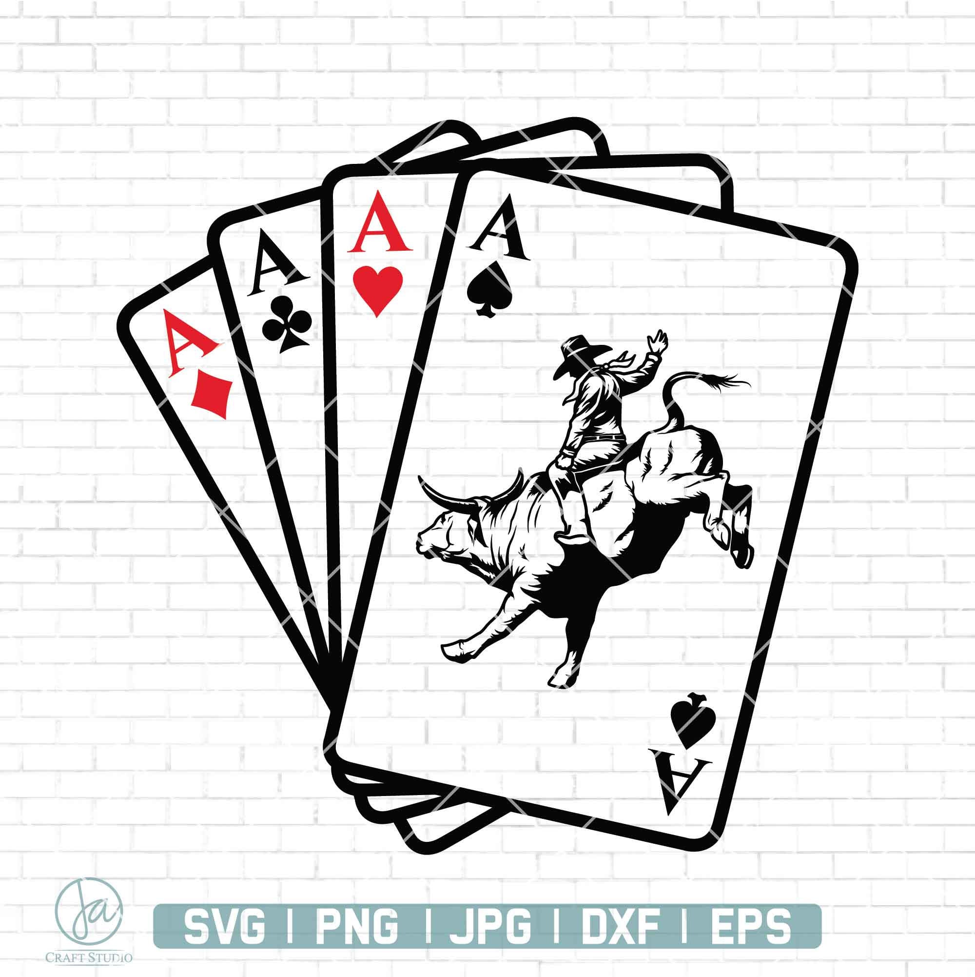 Rodeo Bronc Playing Cards Western Svg | Cowboy Svg | Ranch Western ...