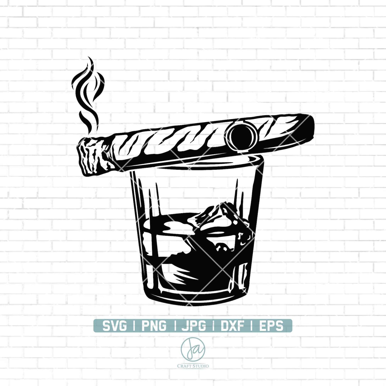 Whiskey and Cigar Svg Cigar Smoking Cigar Clipart Alcohol Whiskey Svg ...