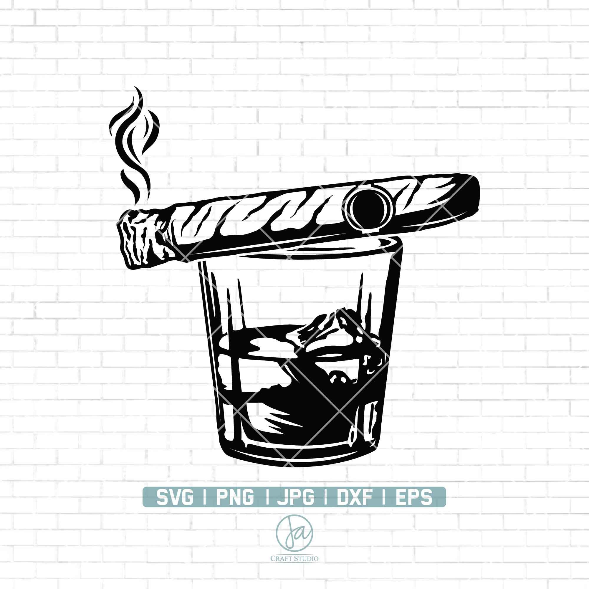 Whiskey and Cigar Svg Cigar Smoking Cigar Clipart - Etsy Canada