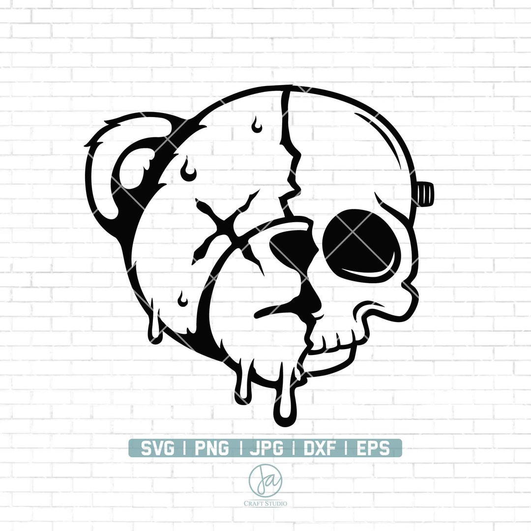 Bear Skull Svg | Bear Mascot Svg | Creepy Bear SVG | Skull Mascot | Cute Cartoon Animal T-shirt ...