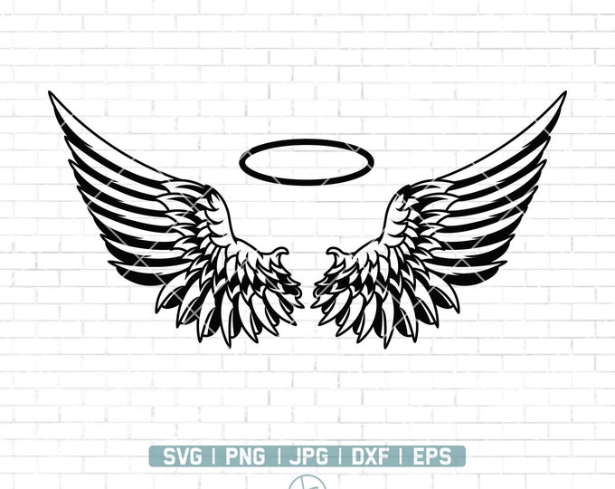 Plantilla SVG Cricut Angel Wings Gate Fold Card Silhouette Cameo Laser ...