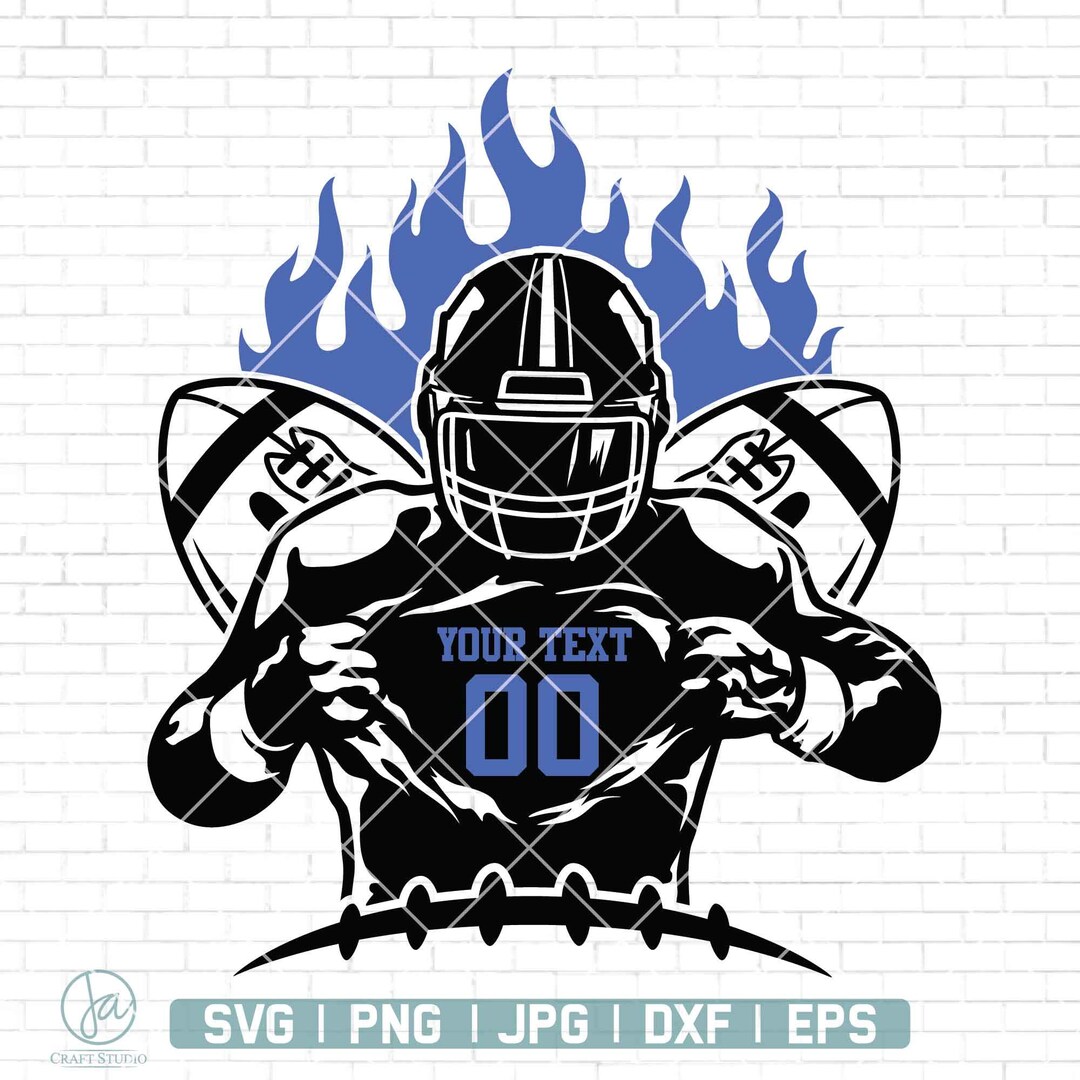 Football Player Svg | Customized Football Player Svg | Football Name ...